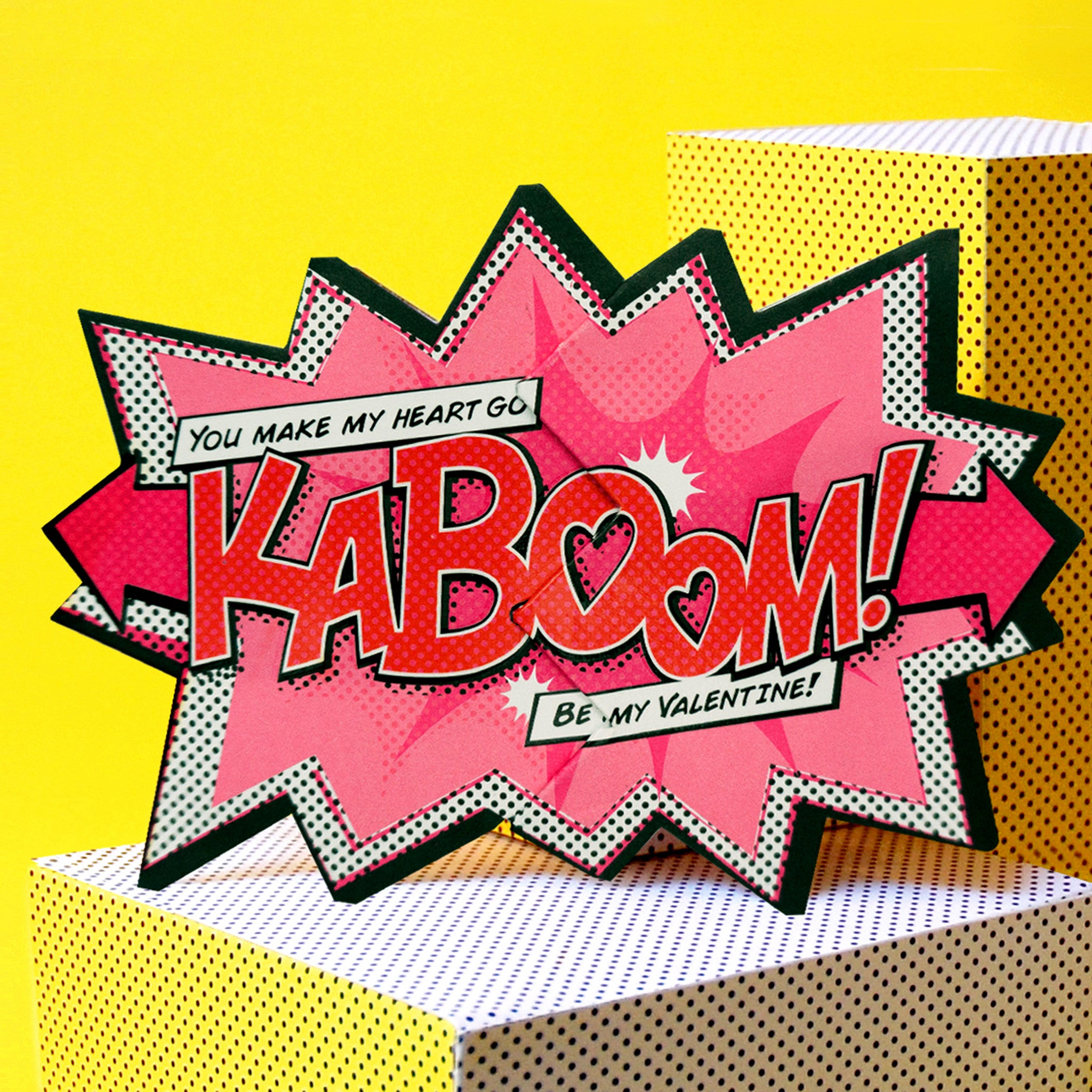 'Kaboom' Valentine Heart Action Card – My Design Collections